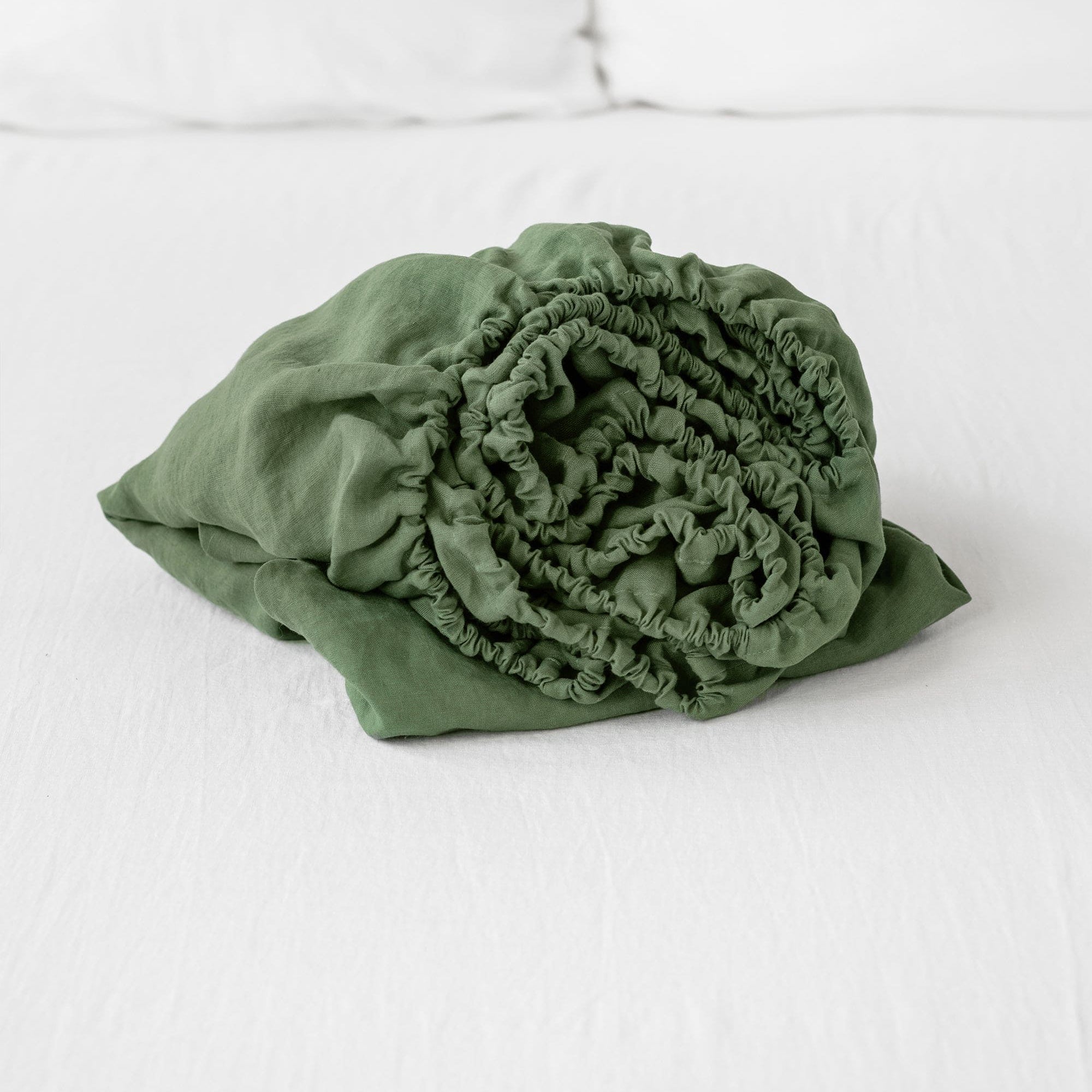 Pure European Linen Fitted Sheet | Forest Green – SHOO-FOO, Eco Home Linens